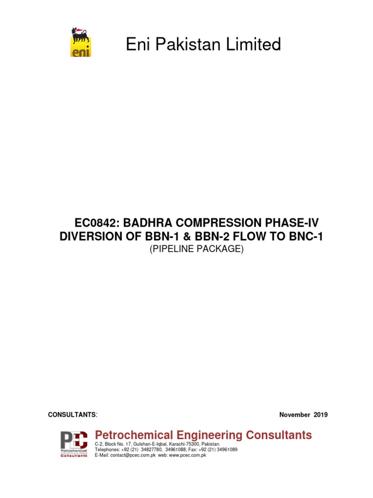 (Ec0842) Pipeline Divr of Bbn-1& Bbn-2 Flow To Bnc-1 (Ifc) | PDF | Pipe (Fluid Conveyance ...
