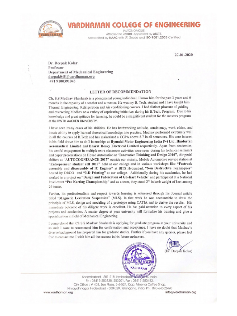 Vardhaman College of Engineering | PDF