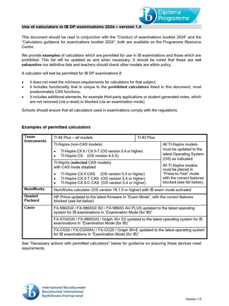 Use of Calculators - 2024 | PDF | Computing | Computer Science