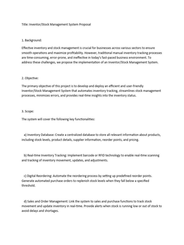 Inventory and Stock MGMT Sys | PDF | Inventory | Databases