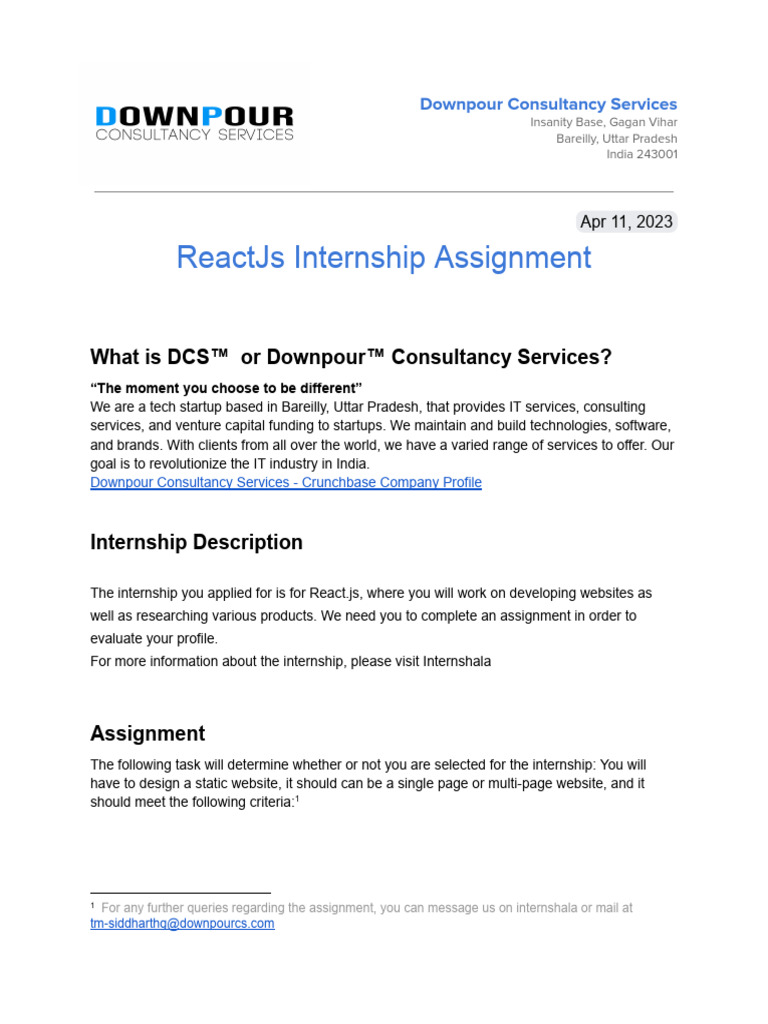 Reactjs Internship Assignment - 11 - 04 - 2023 | PDF | Bootstrap (Front End Framework ...