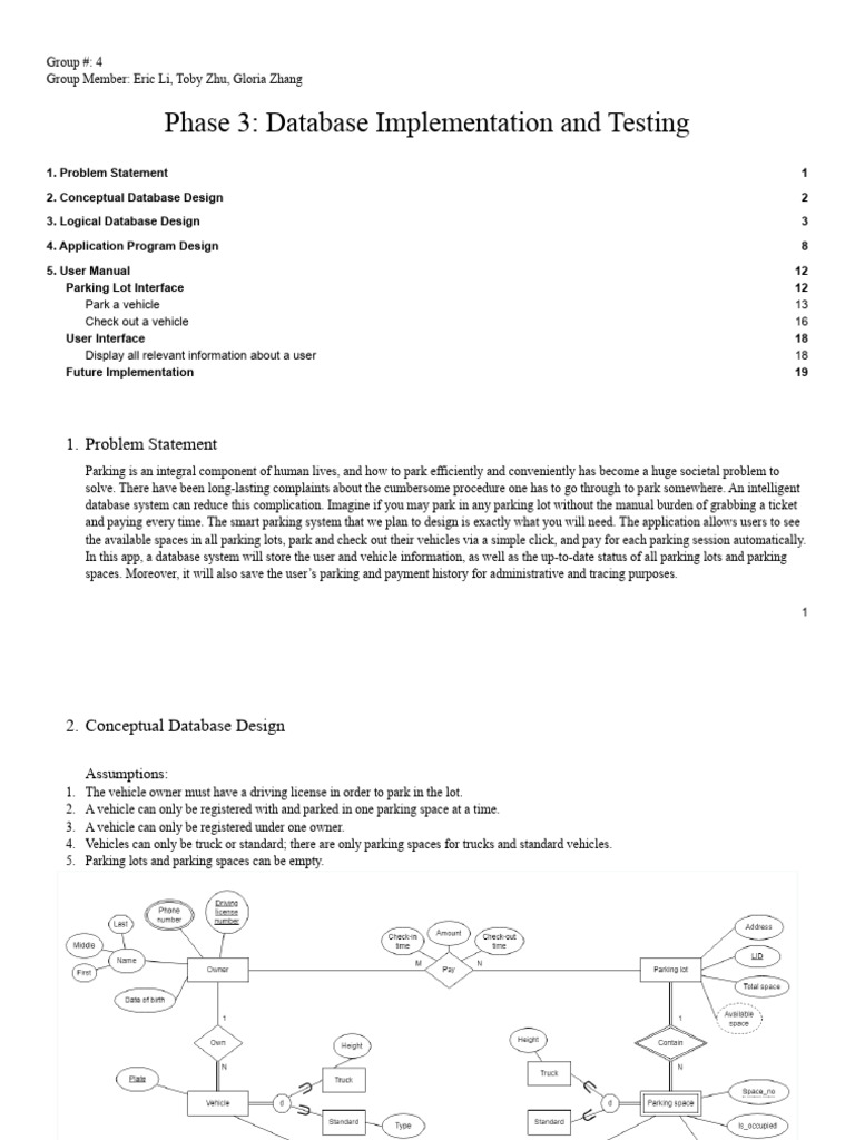 Project Report | Download Free PDF | Relational Database | Parking