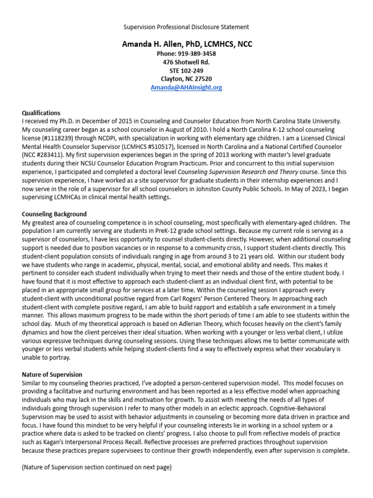 professional disclosure statement 2024 lcmhcs | PDF | Counseling ...