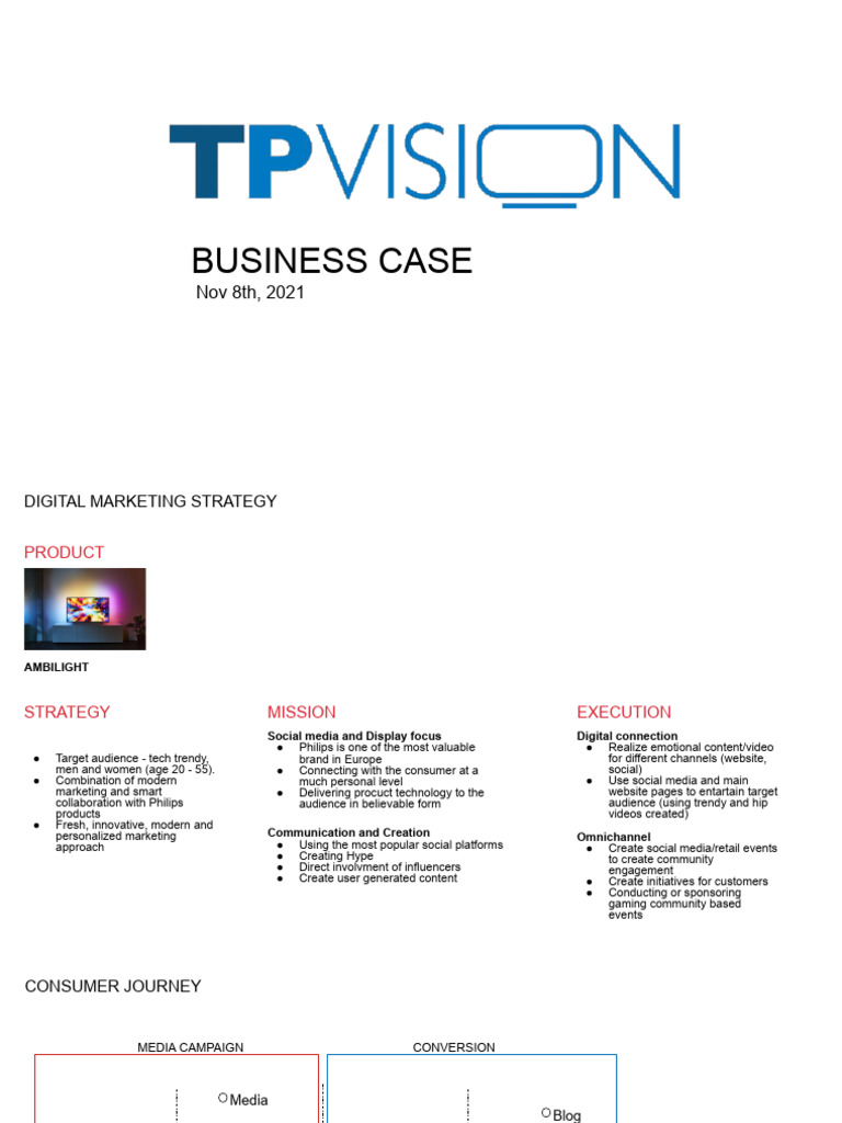 BUSINESS CASE TP - Vision | PDF | Online Advertising | Popular Culture & Media Studies