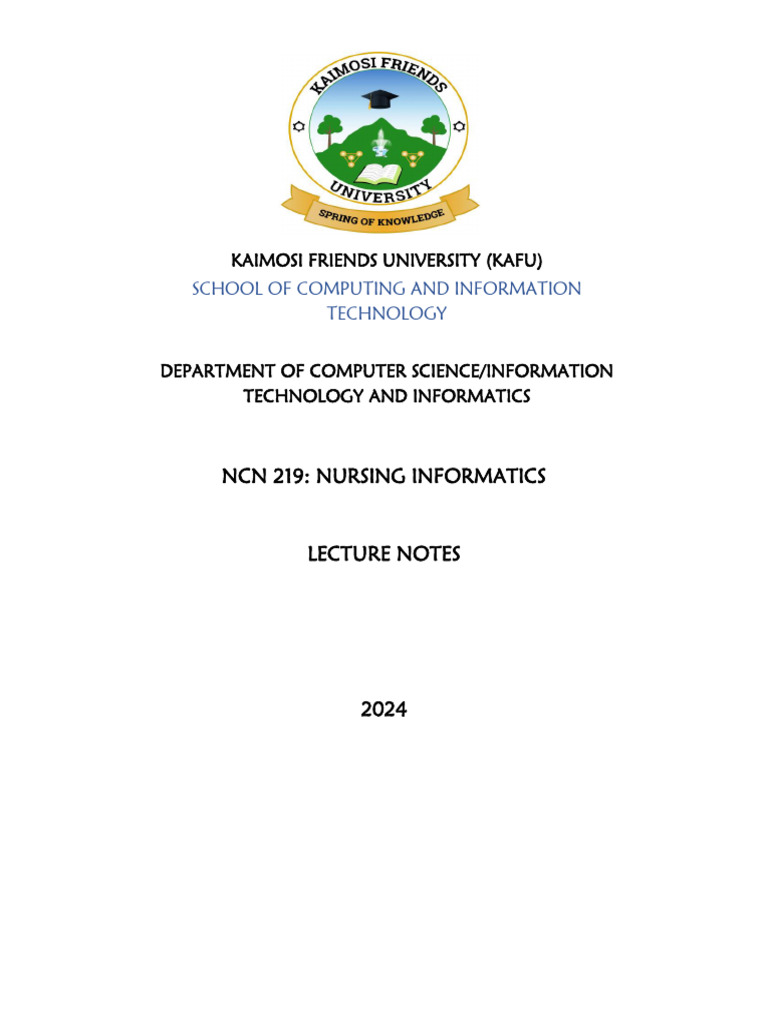 Nursing Informatics Course Overview | PDF | Electronic Health Record ...