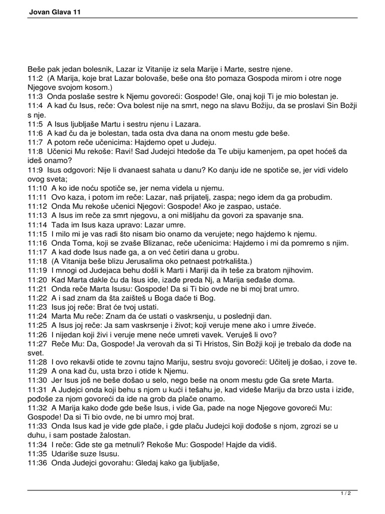 Jovan Glava 11 | PDF