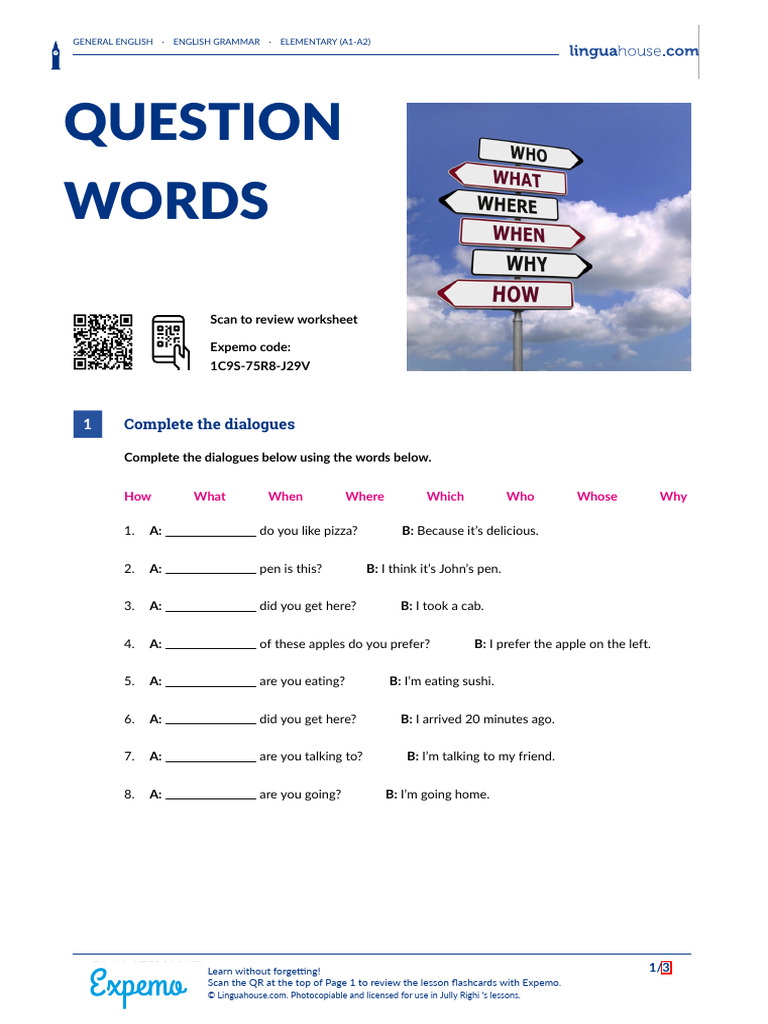 Question Words British English Teacher | PDF