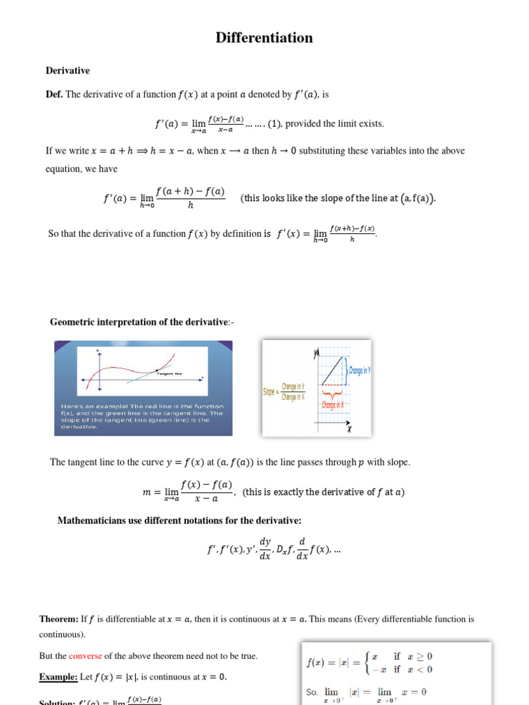 Derivative 1 Download Free Pdf Derivative Function Mathematics