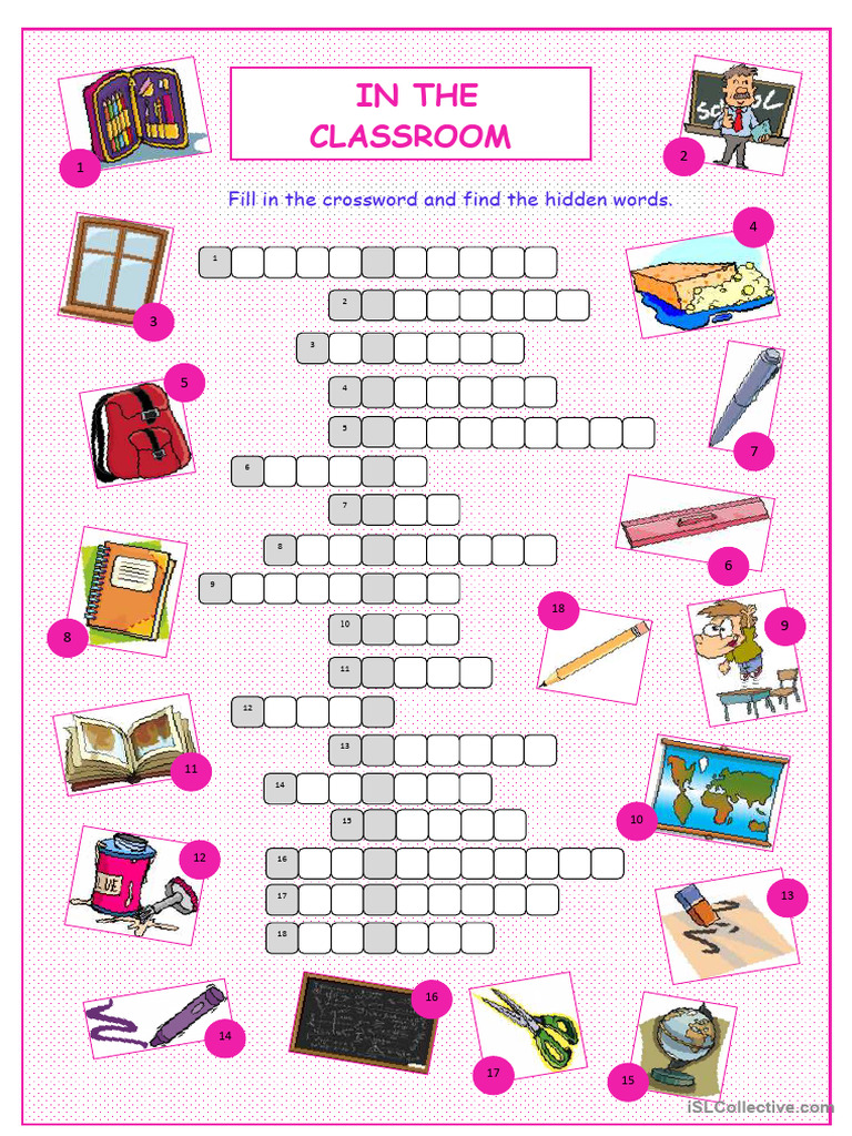 In The Classroom Croosword Puzzle | PDF | Crossword | Puzzles