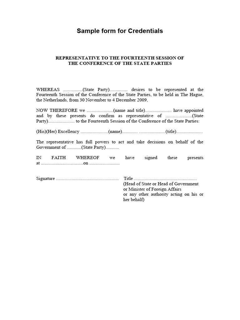 CSP-14 Sample Form For Credentials | PDF | Law