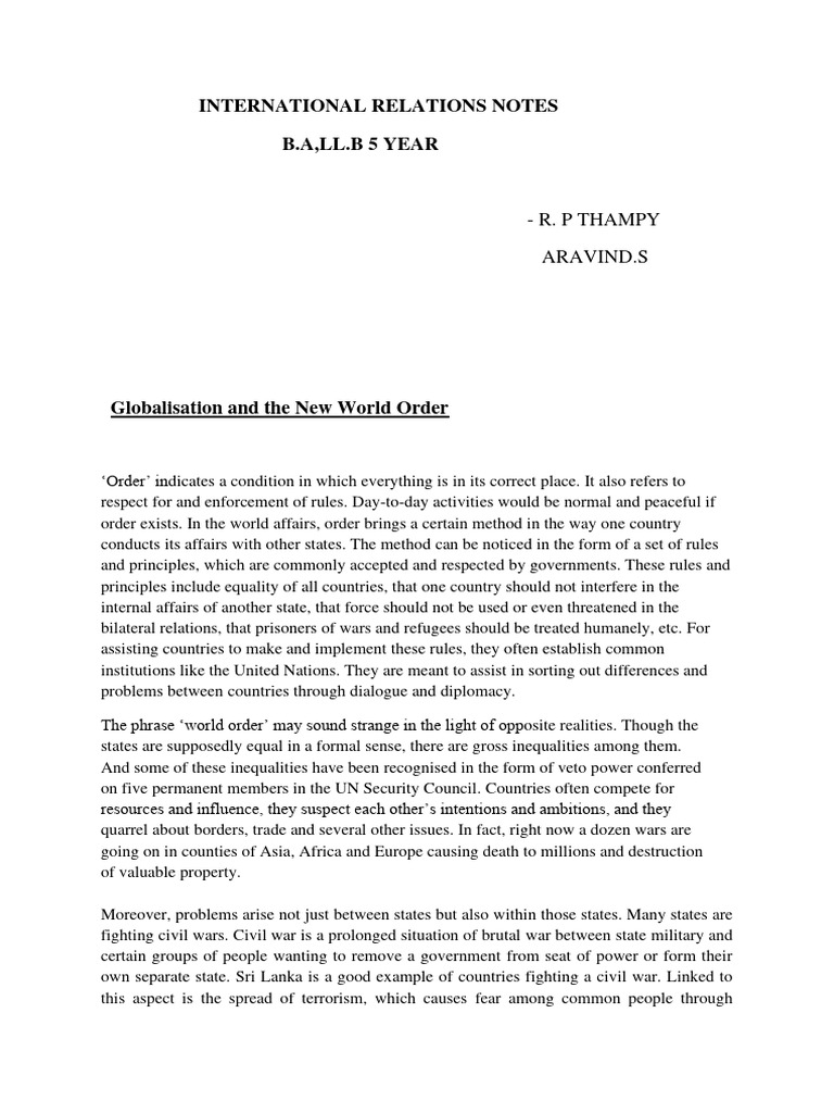 Globalisation& New World Order | Download Free PDF | Globalization ...