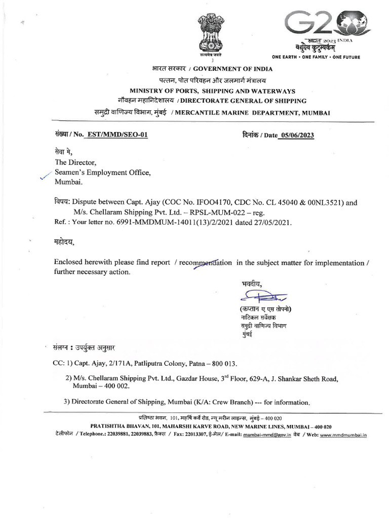 Capt Ajay Vs Chellaram | PDF