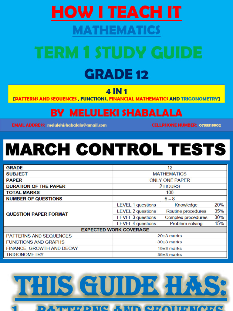 How I Teach It Mathematics Term 1 Study | PDF | Summation | Function ...