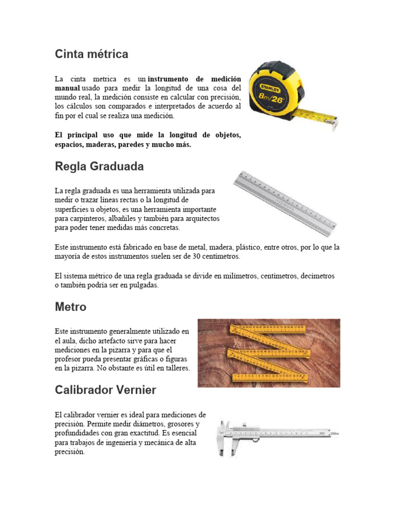 Instrumentos y herramientas de medición | PDF | Herramientas | Medición