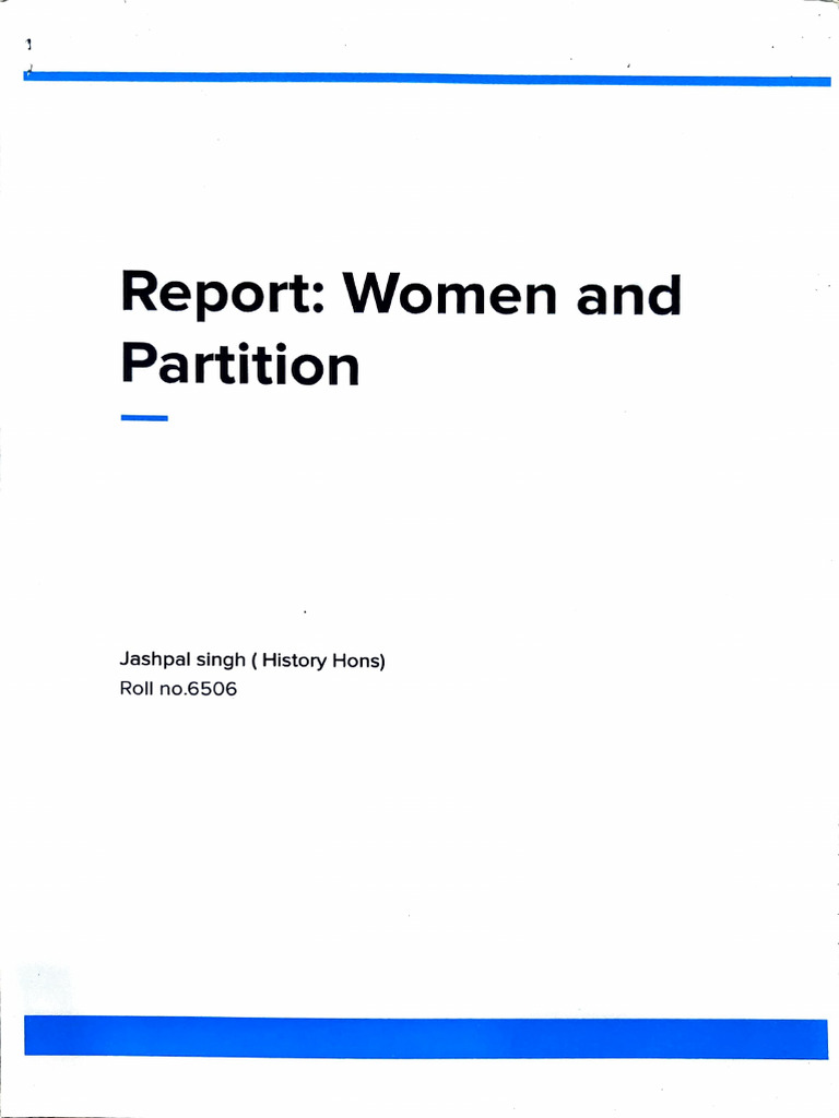 Women and Partition | PDF