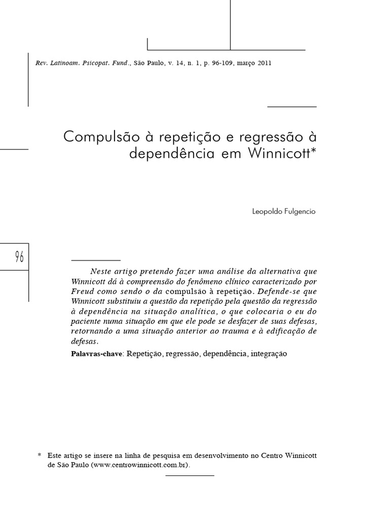 Comp Repeticao e Regressao A Dep em DWW - Leop Fulg | PDF | Realidade ...