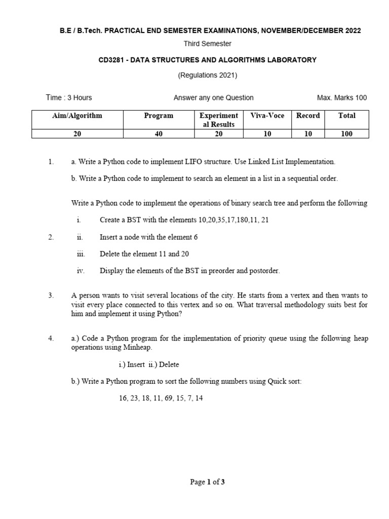 CD3281 Set2 | PDF | Applied Mathematics | Algorithms And Data Structures