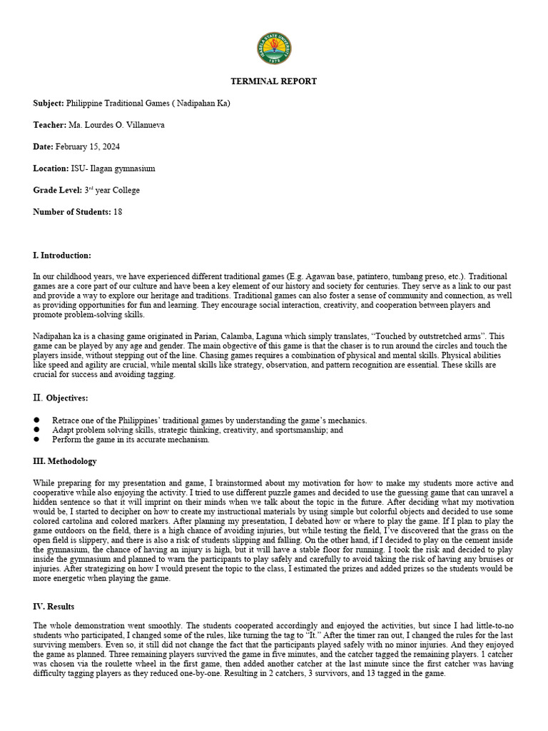 Terminal_Report_MLOV | PDF | Creativity | Learning