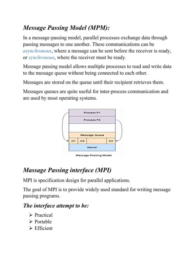 Message Passing Model Pdf Message Passing Interface Office Equipment 8450