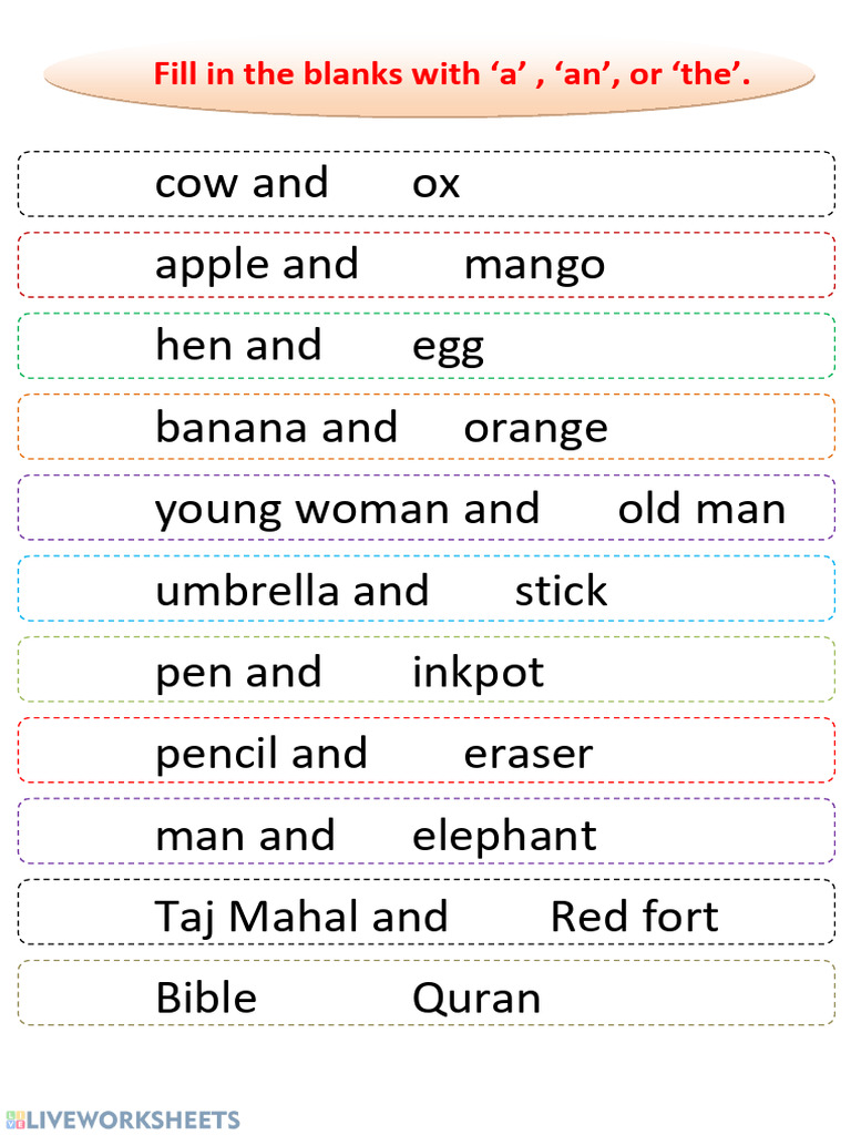 Fill Blanks with Articles Quiz | PDF