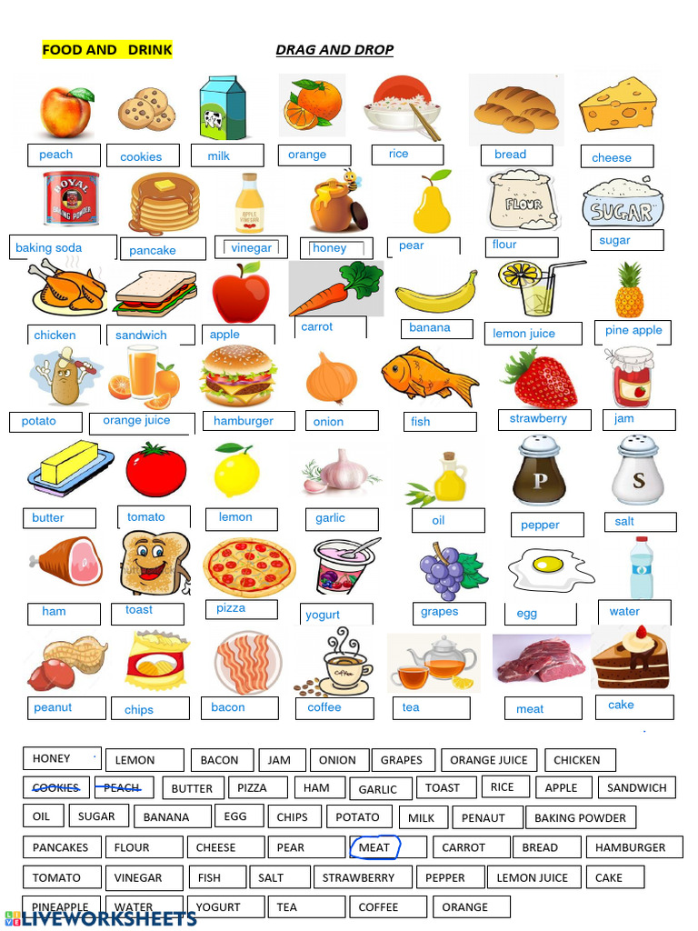 Food & Drink: Drag and Drop Game | PDF | Cooking, Food & Wine