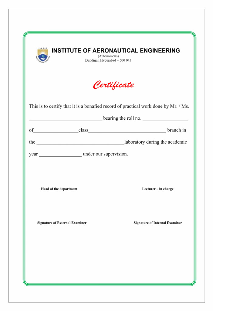 Lab Certificate | PDF