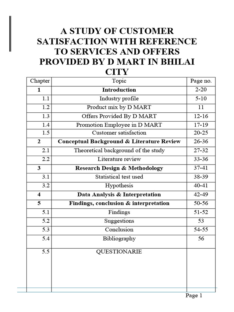 G Project | PDF | Retail | Customer Satisfaction