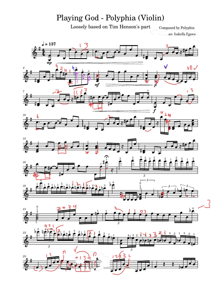 Polyphia Violin Cover: Playing God | PDF