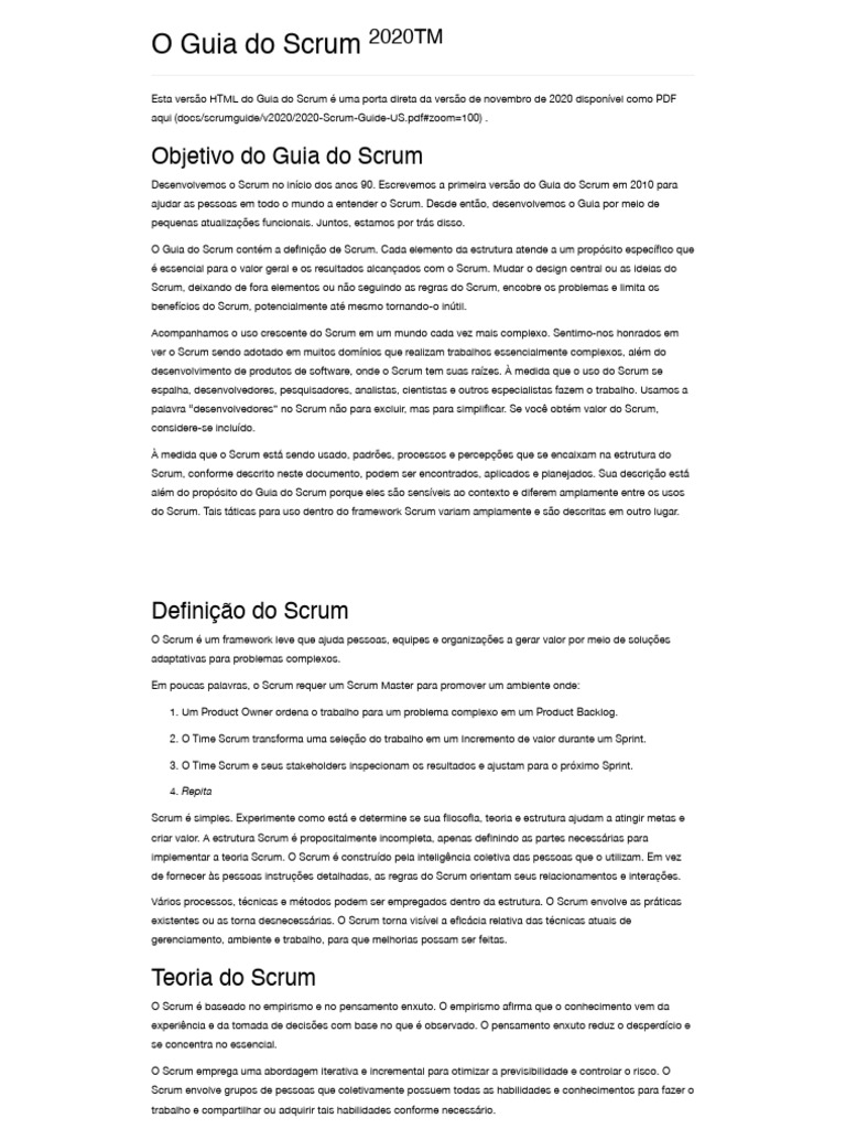 Guia Completo do Scrum 2020 | PDF | Pensamento | Ciência cognitiva