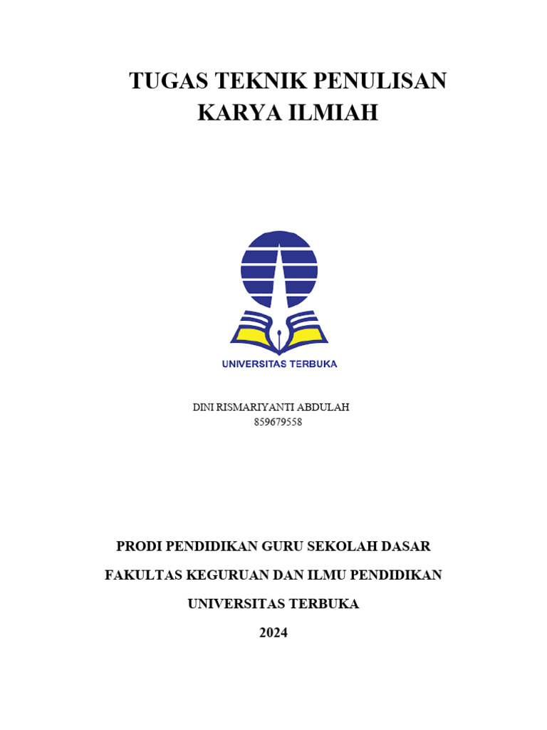 Tugas 1 Teknik Penulisan Karya Ilmiah | PDF | Karier & Perkembangan | Seni