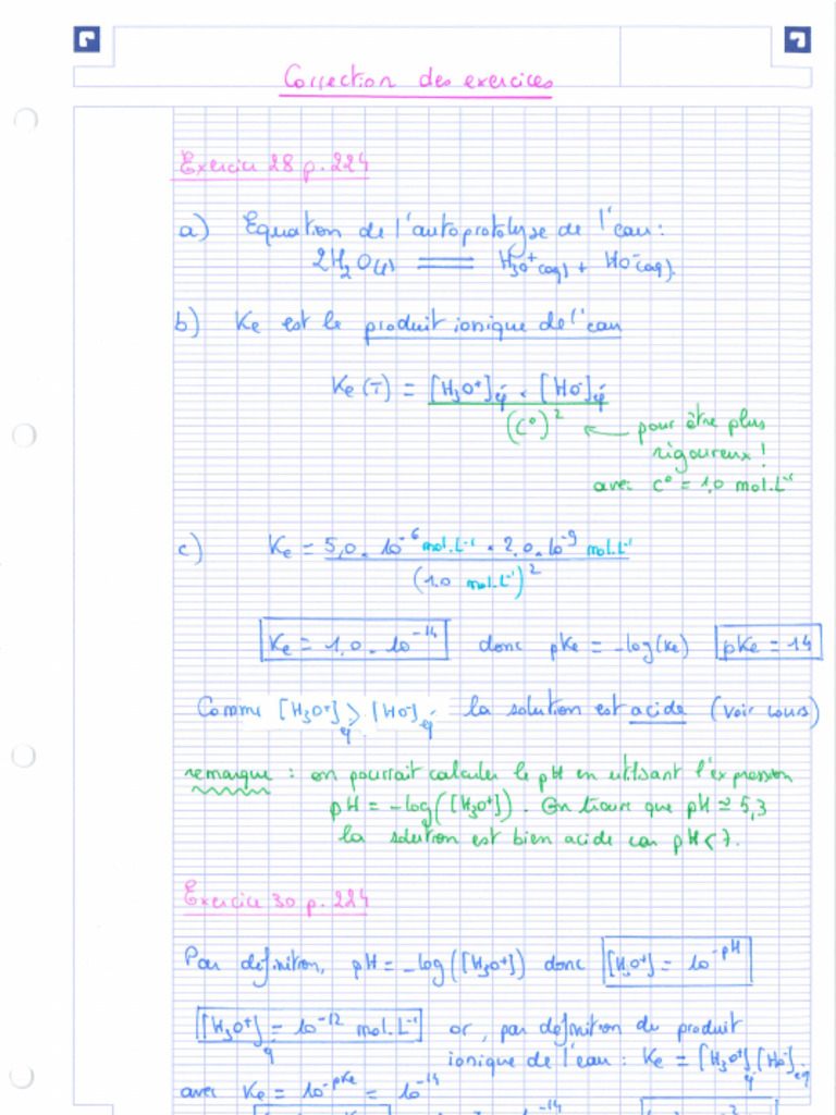 Correction Exercices Chapitre 10 | PDF