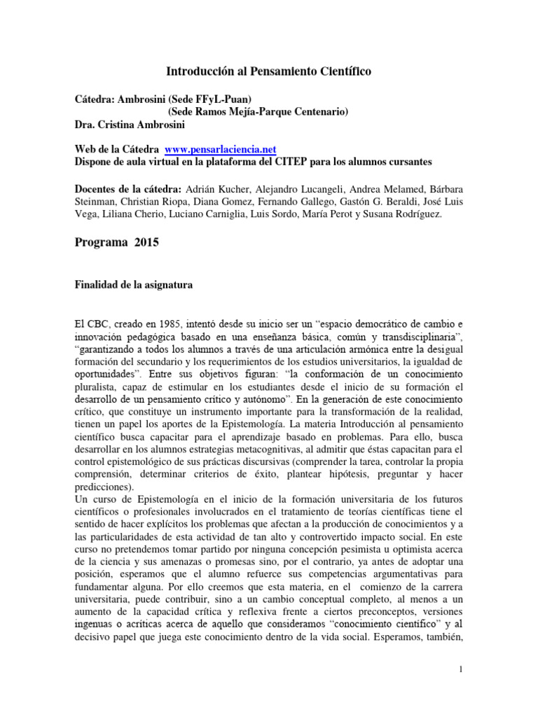 Programa IPC | PDF | Pensamiento | Conocimiento