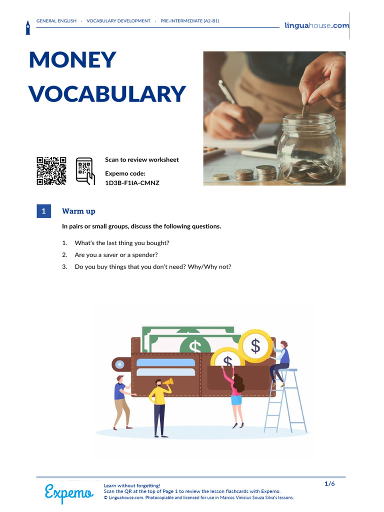 Money Vocabulary British English Student | PDF | Money | Debt
