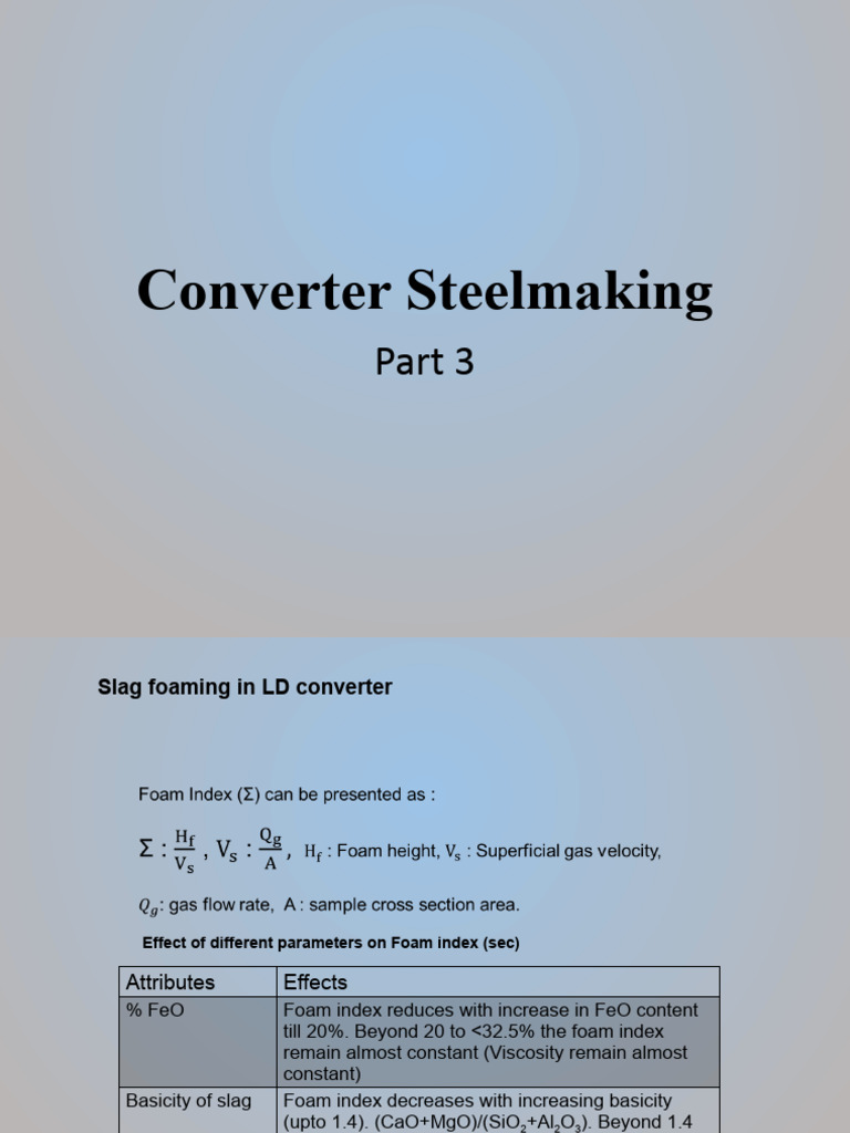Converter Steelmaking (Part 3) | PDF | Steelmaking | Physical Sciences