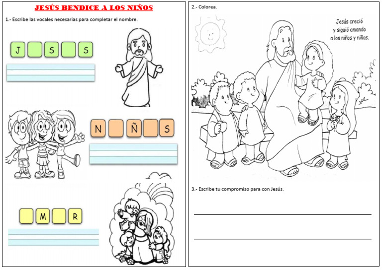 Ficha Jesus Bendice A Los Niños | PDF