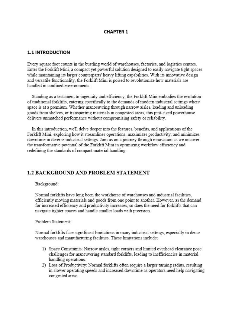 Chapter 1 Project 1 | PDF | Efficient Energy Use | Forklift