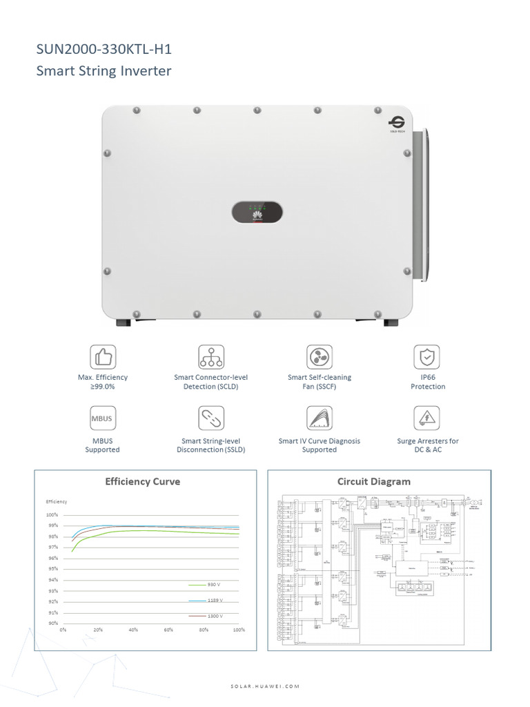 SUN2000-330KTL-H1 Datasheet | PDF | Alternating Current | Electrical Engineering
