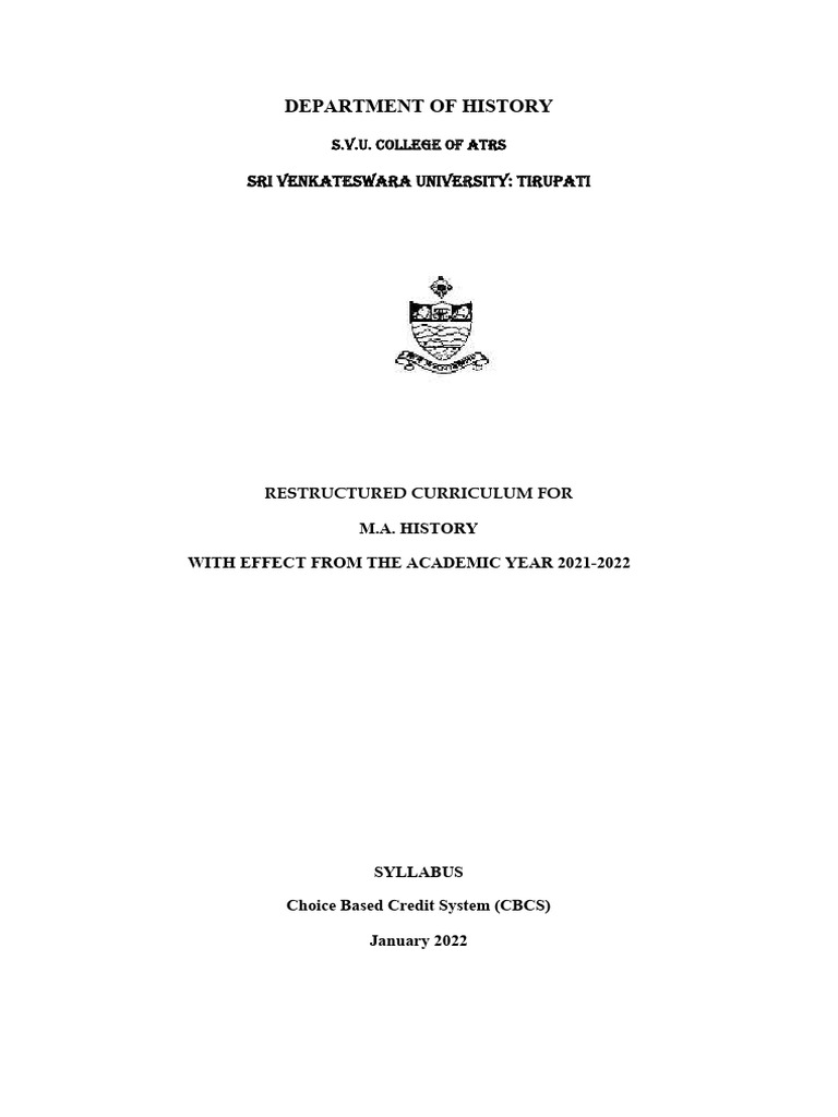 History Syllabus 202j 202n Revised 1 | PDF | Tourism | British Raj