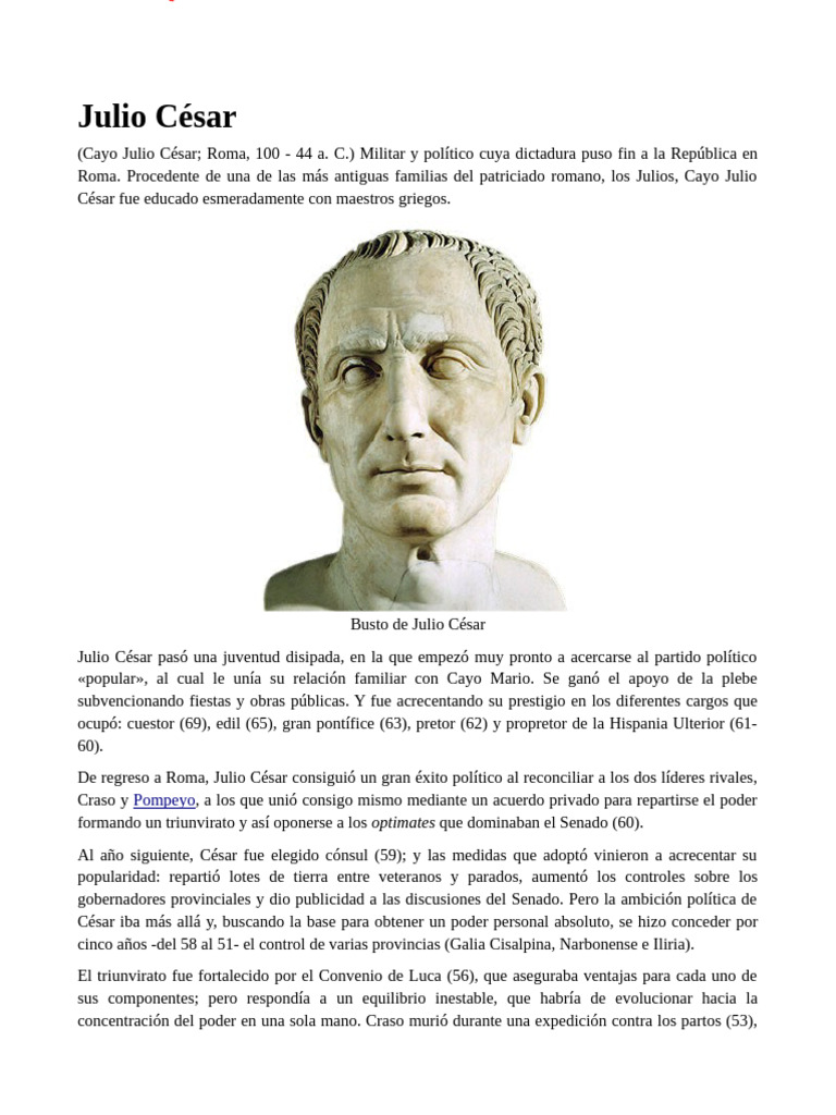 Julio César | PDF | Julio César | Pompeyo