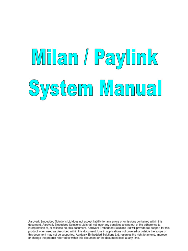 Milan Paylink System Manual | PDF | Usb | Software Testing