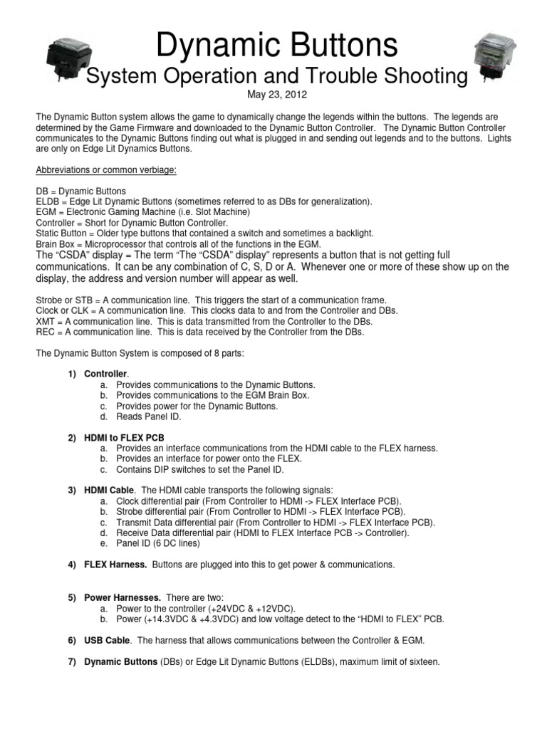 Dynamic Buttons, System Operation and Trouble Shooting - 2 | PDF | Hdmi ...