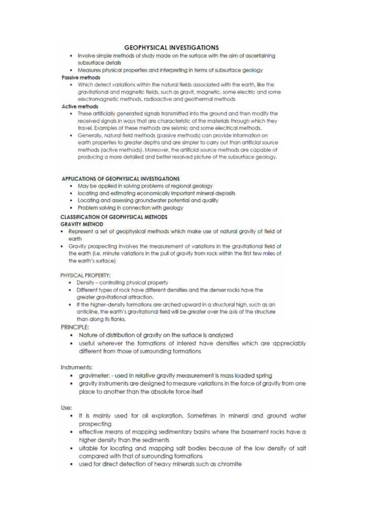 Geological and Geophysical Investigation in Civil Engineering | PDF