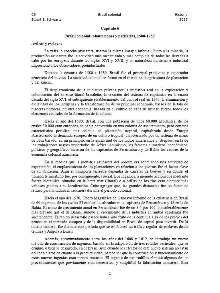 STUART B. SCHWARTZ. Brasil Colonial | PDF | Brasil | Colonización ...