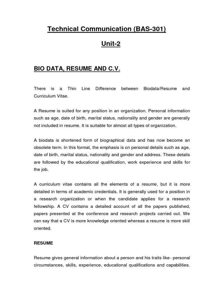 Unit2 Communication Skills For Career Building | PDF | Résumé | Job ...