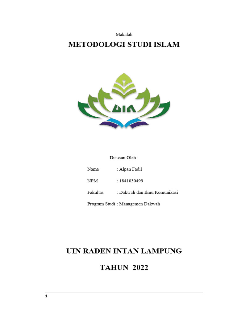 Metodologi Studi Islam | PDF