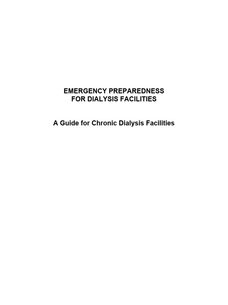 Dialysis Facility Emergency Guide | PDF | Emergency Management | Fires