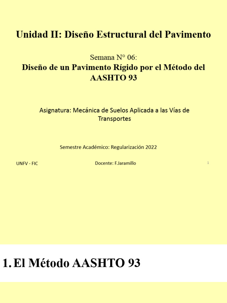 Unidad II Semana 6 - Diseño de Pavimento Rigido Por El Metodo Del ...