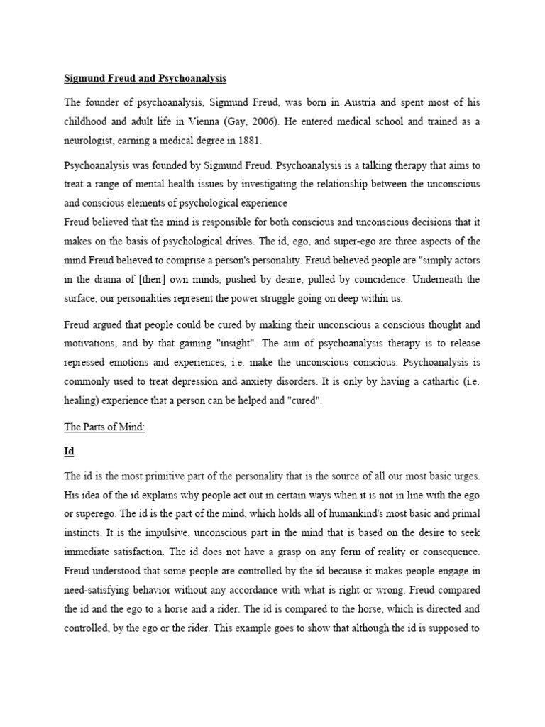 Sigmund Freud - THEORIES | PDF | Id | Unconscious Mind