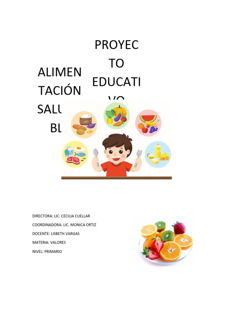 Proyecto Alimentacion Saludable | PDF | Nutrición | Dieta y nutrición