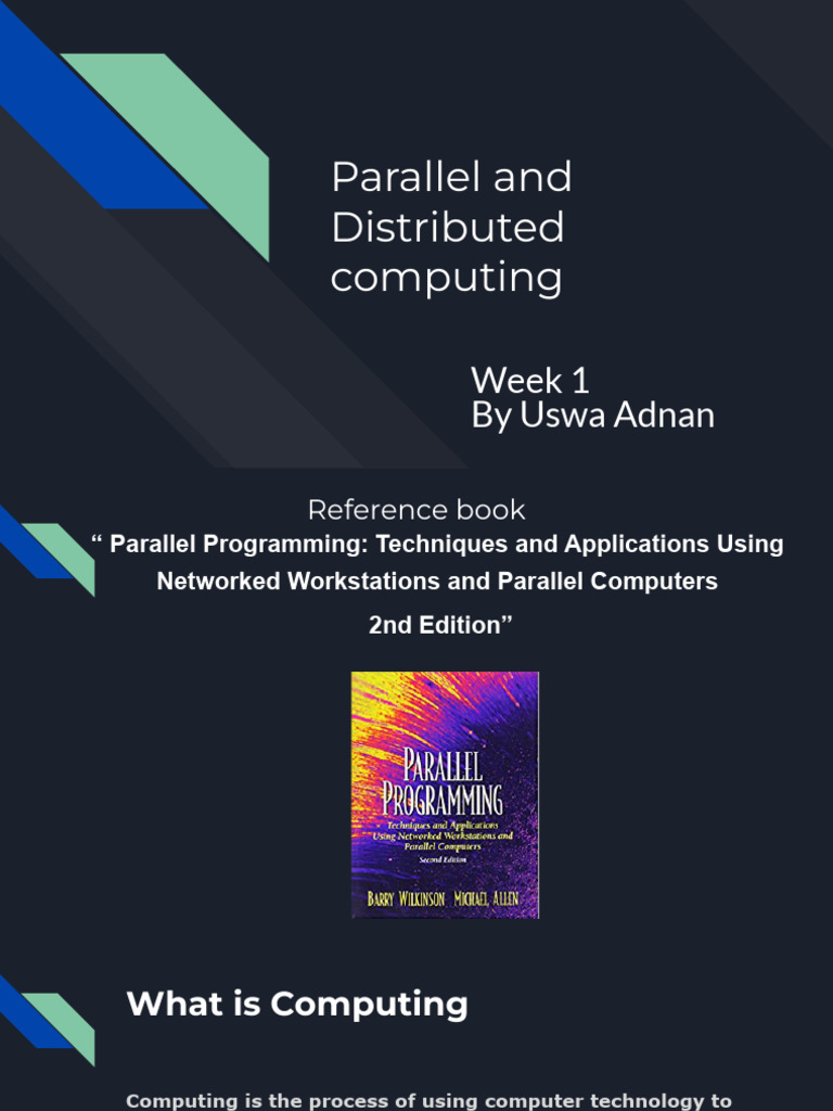Parallel And Distributed Computing Pdf Multi Core Processor Parallel Computing